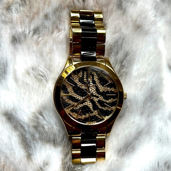 Michael Kors | Accessories | Michael Kors Zebra Gem Face Watch Mk335 | Poshmark
